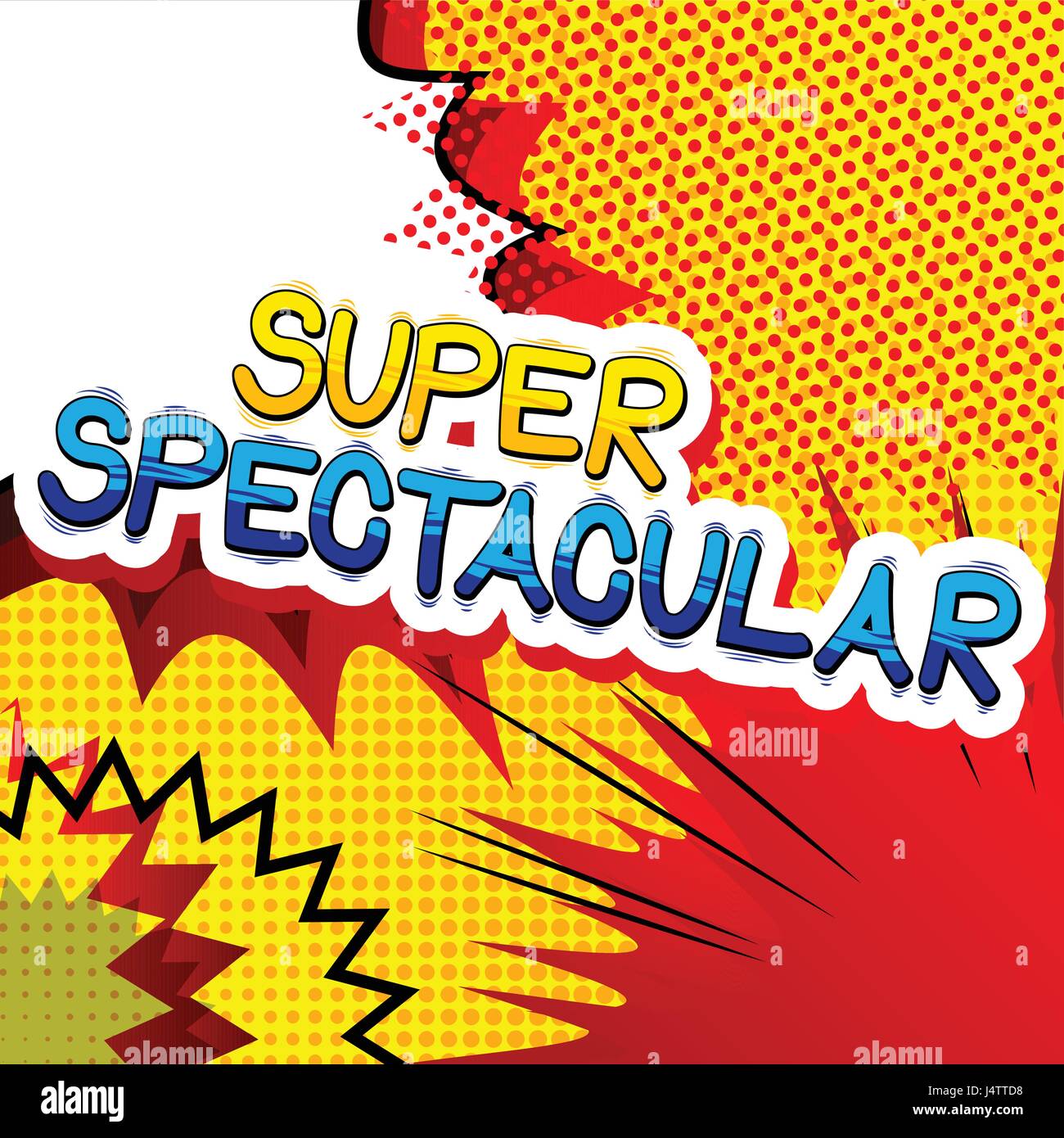 Super Spectacular - Comic book style word on abstract background Stock ...