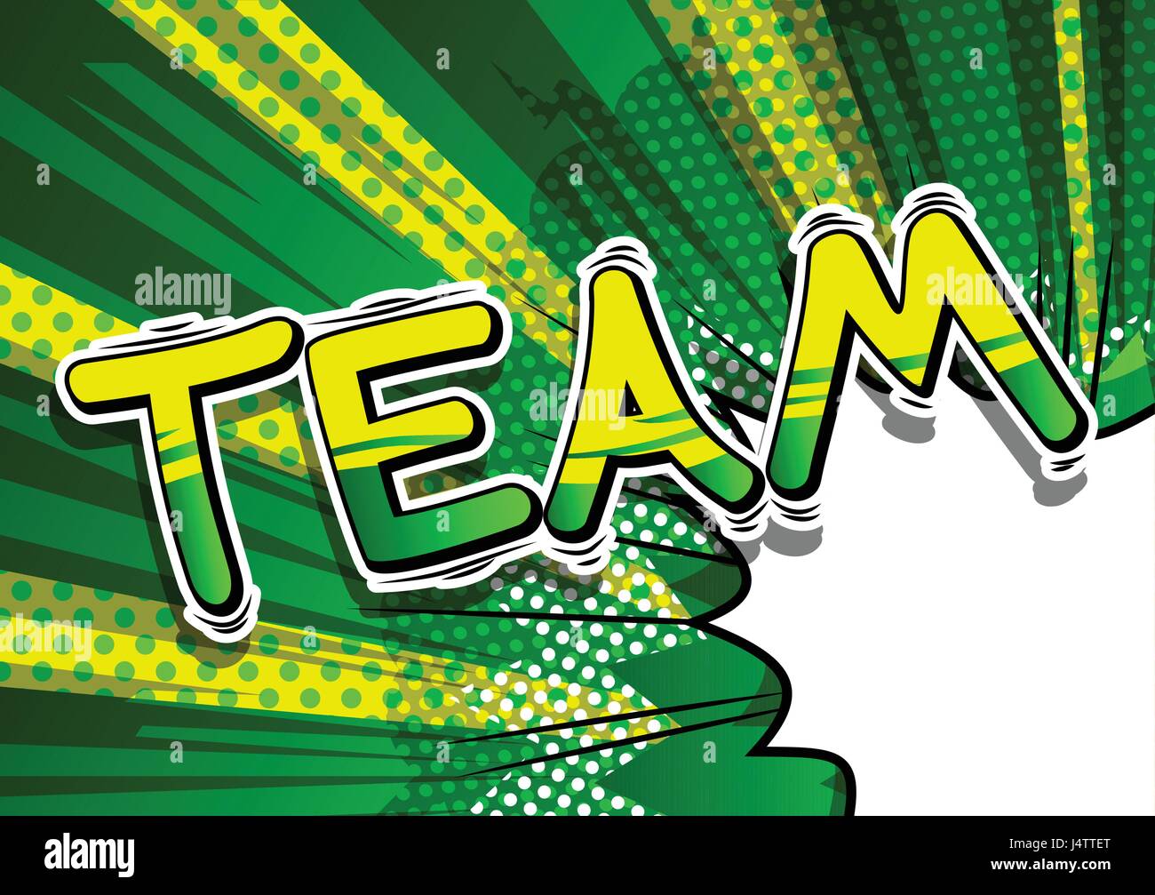 Team - Comic book style phrase on abstract background Stock Vector ...
