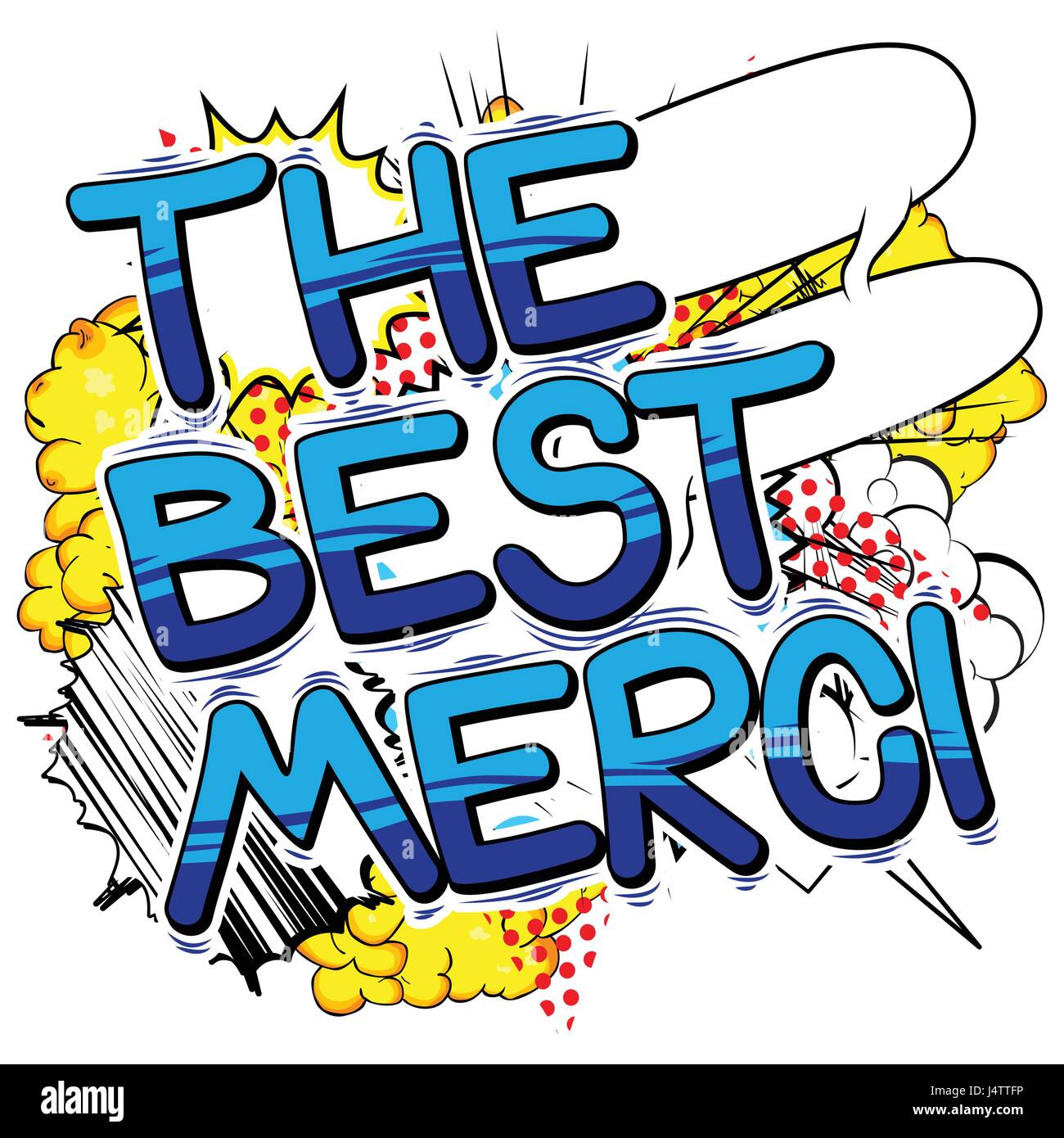 The Best Merci - Thank You in French - Comic book style word on ...