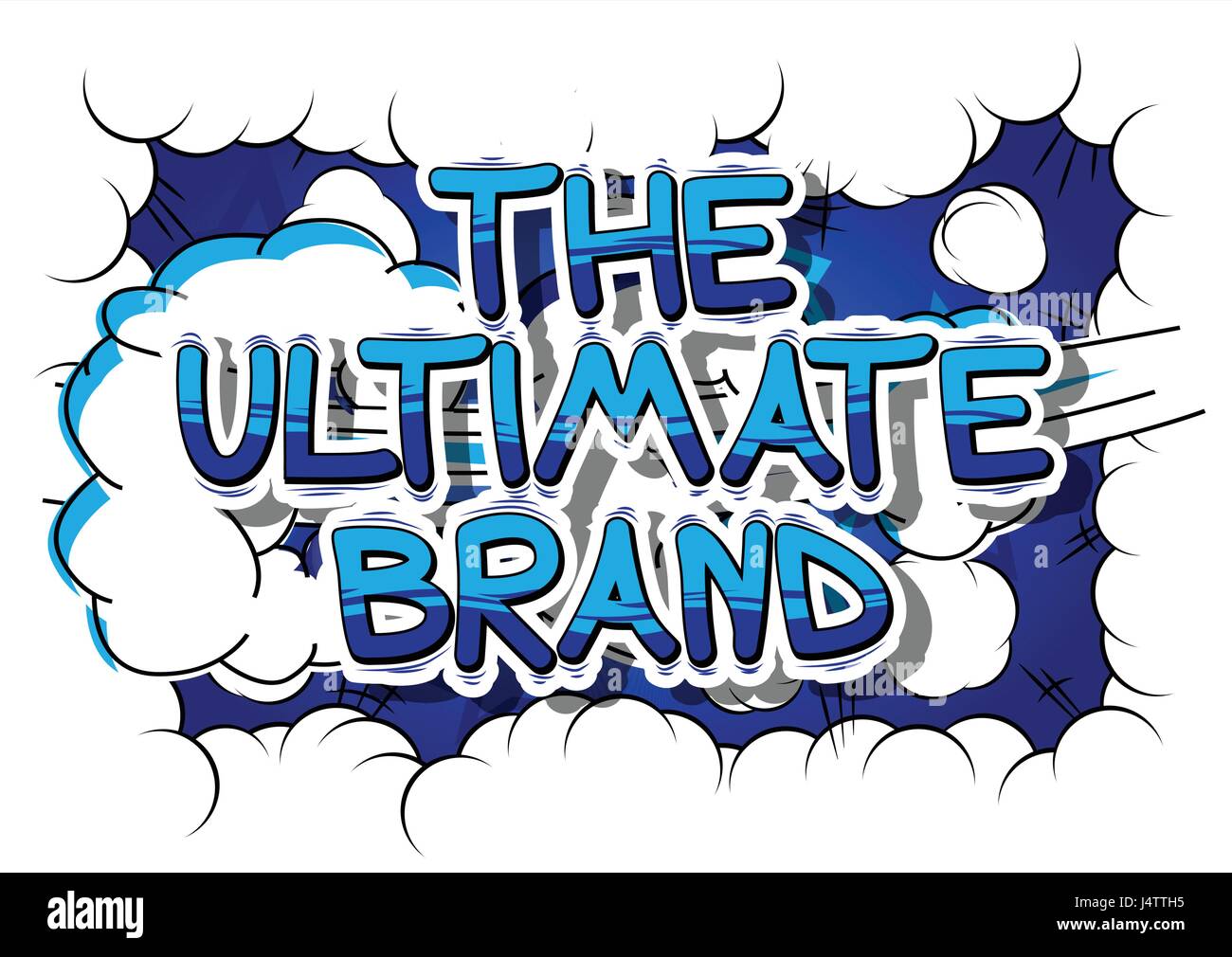 The Ultimate Brand - Comic book style word on abstract background Stock ...