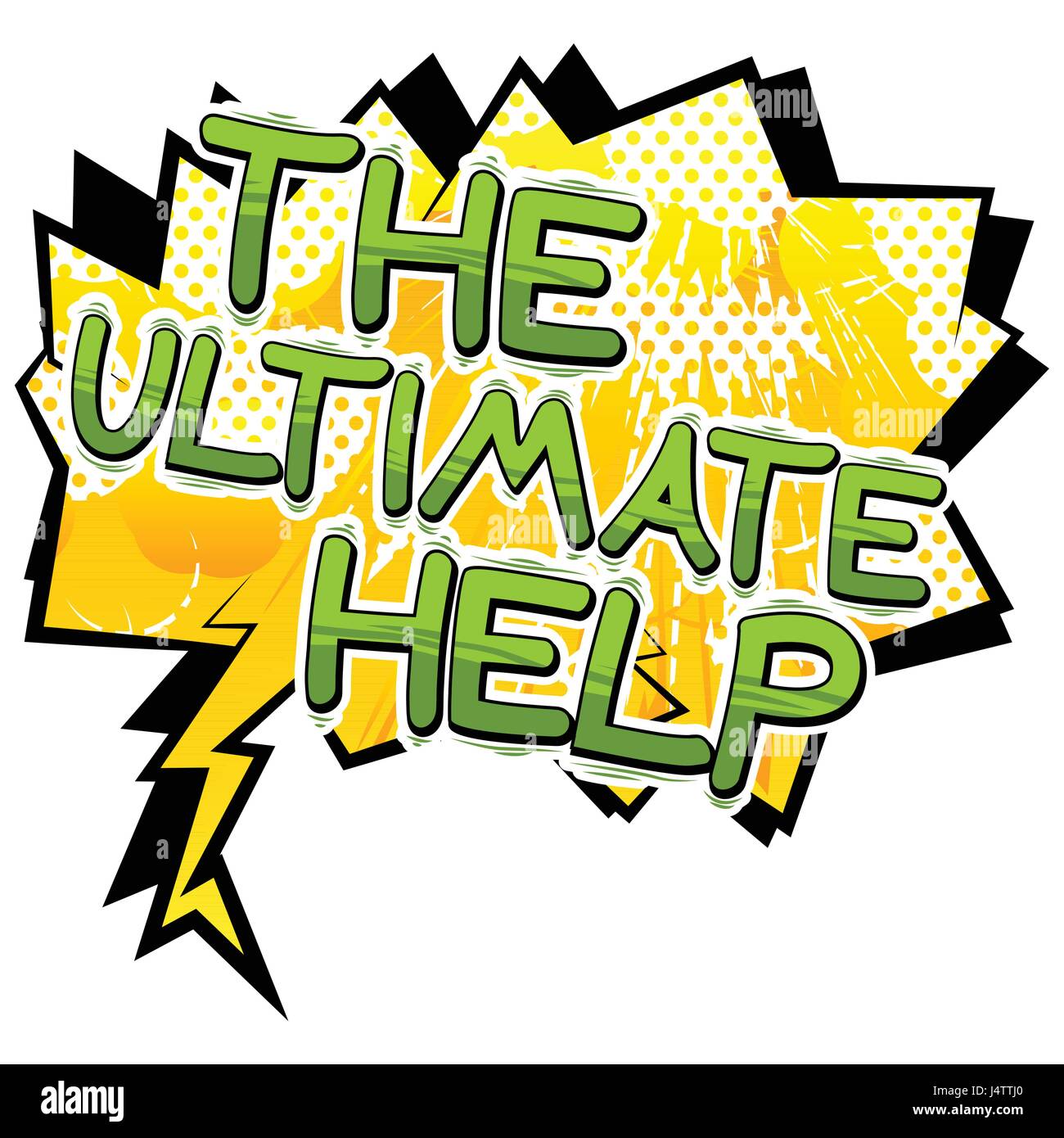 The Ultimate Help - Comic book style phrase on abstract background ...