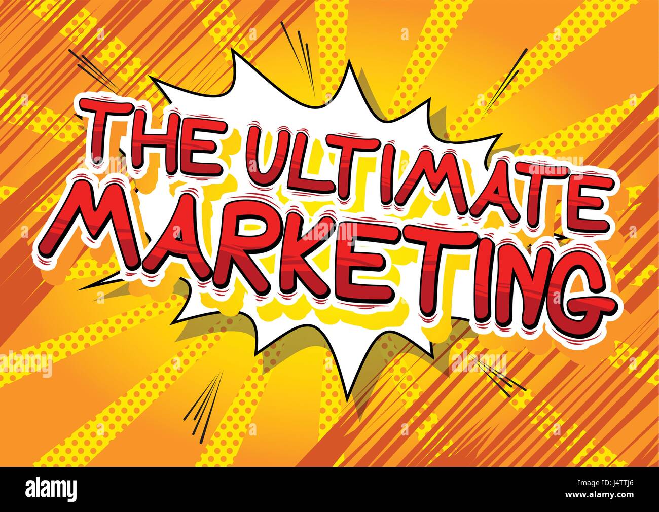 The Ultimate Marketing - Comic book style word on abstract background ...