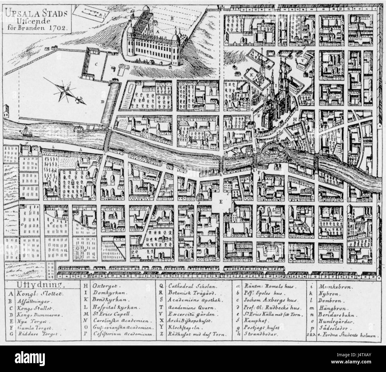This map of Uppsala, created before 1702, is part of the work 'Om ...