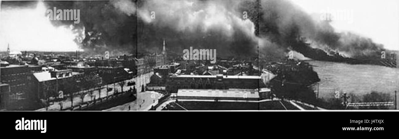 This image shows the aftermath of the devastating 1900 fire that struck ...