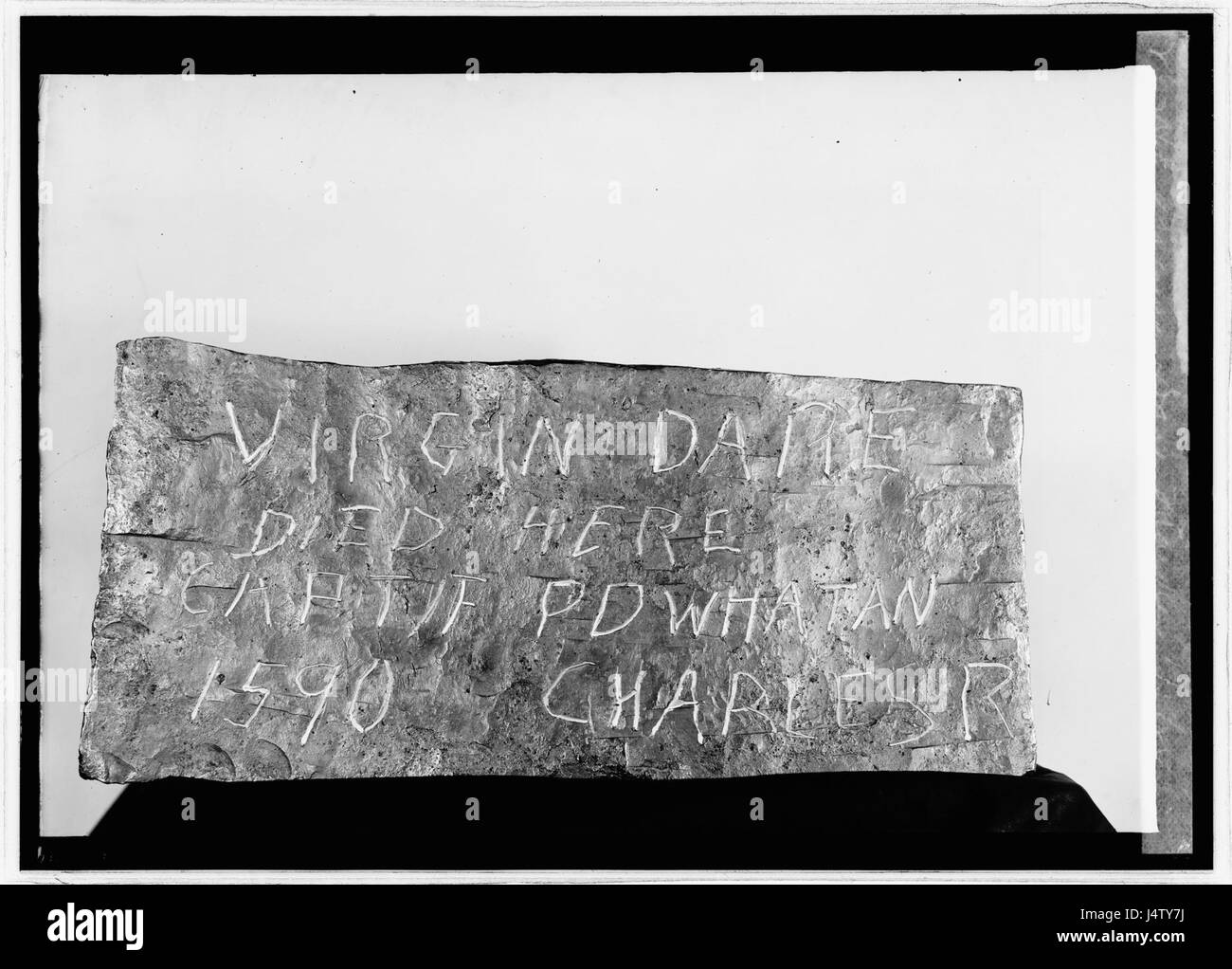 Virginia Dare marker stone Stock Photo - Alamy