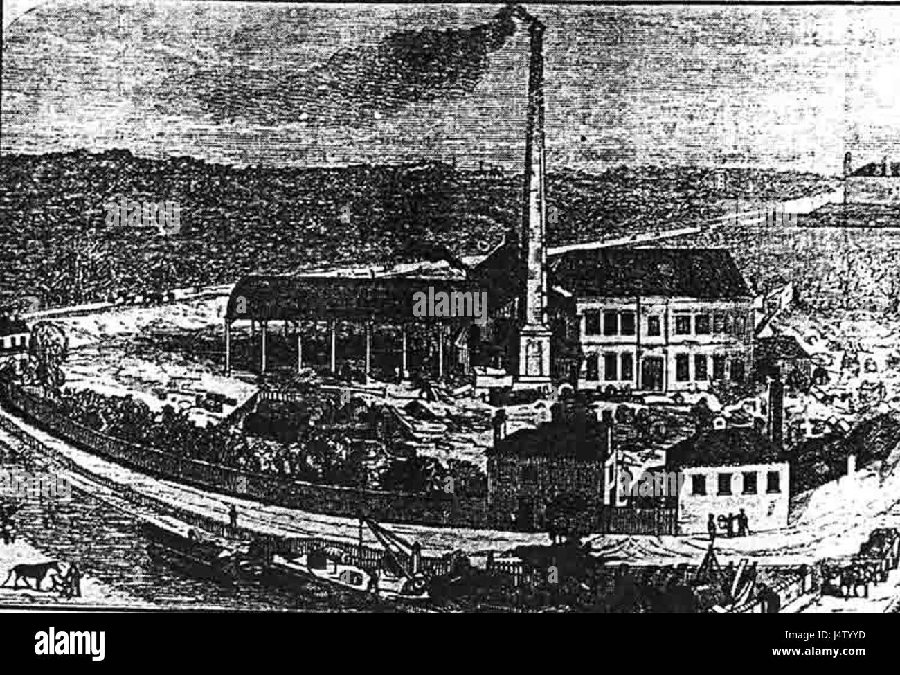 Ironworks steel iron production factory Black and White Stock Photos ...
