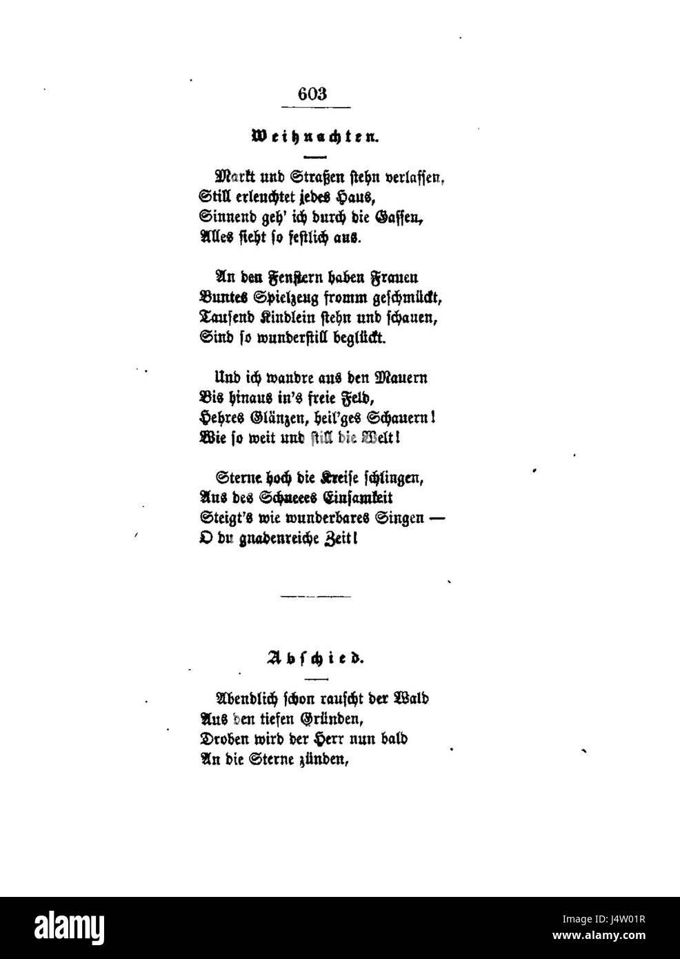 'Weihnachten' is a poem written by Joseph von Eichendorff, a German ...