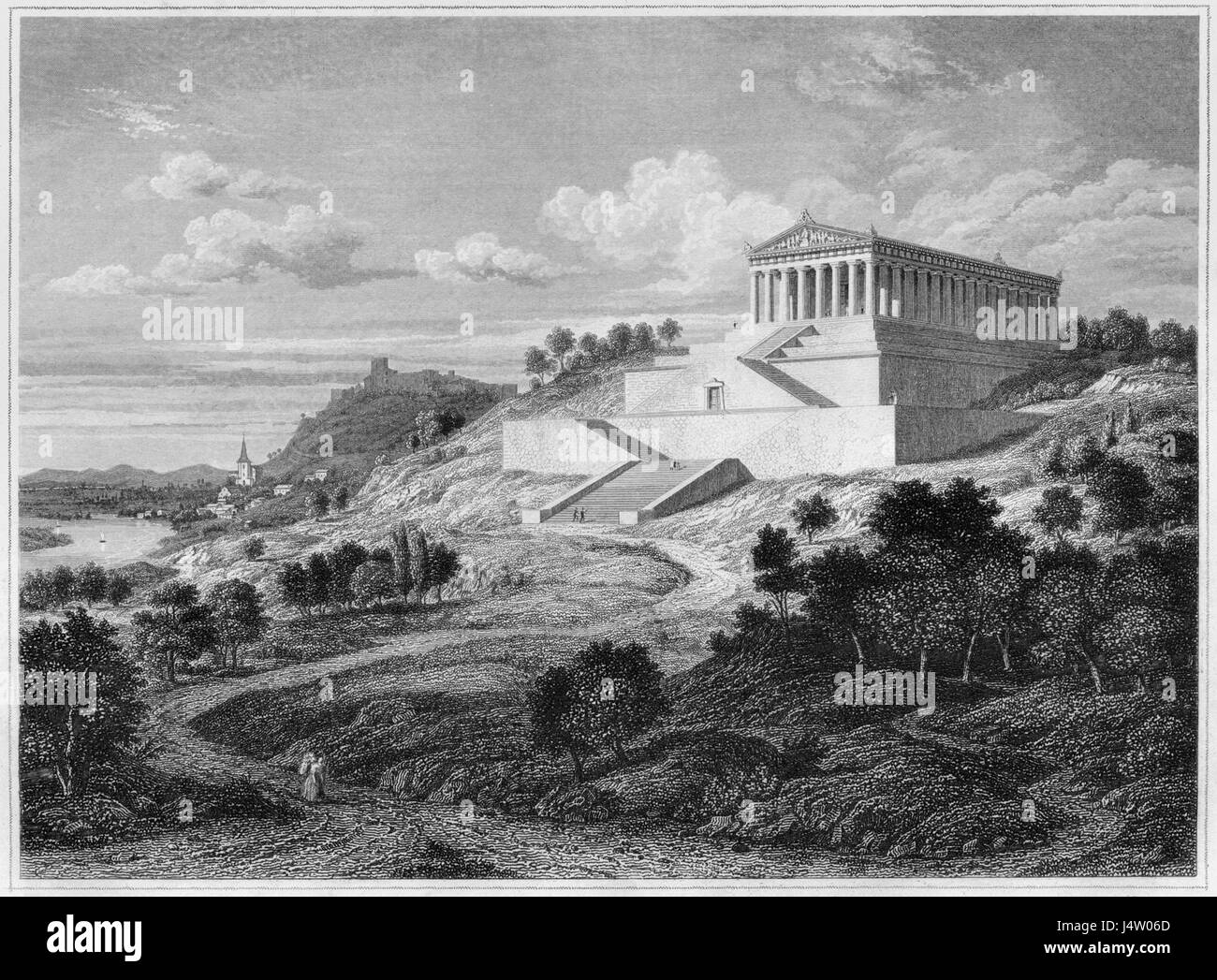 Walhalla, located in Donaustauf, Germany, is a classical temple ...