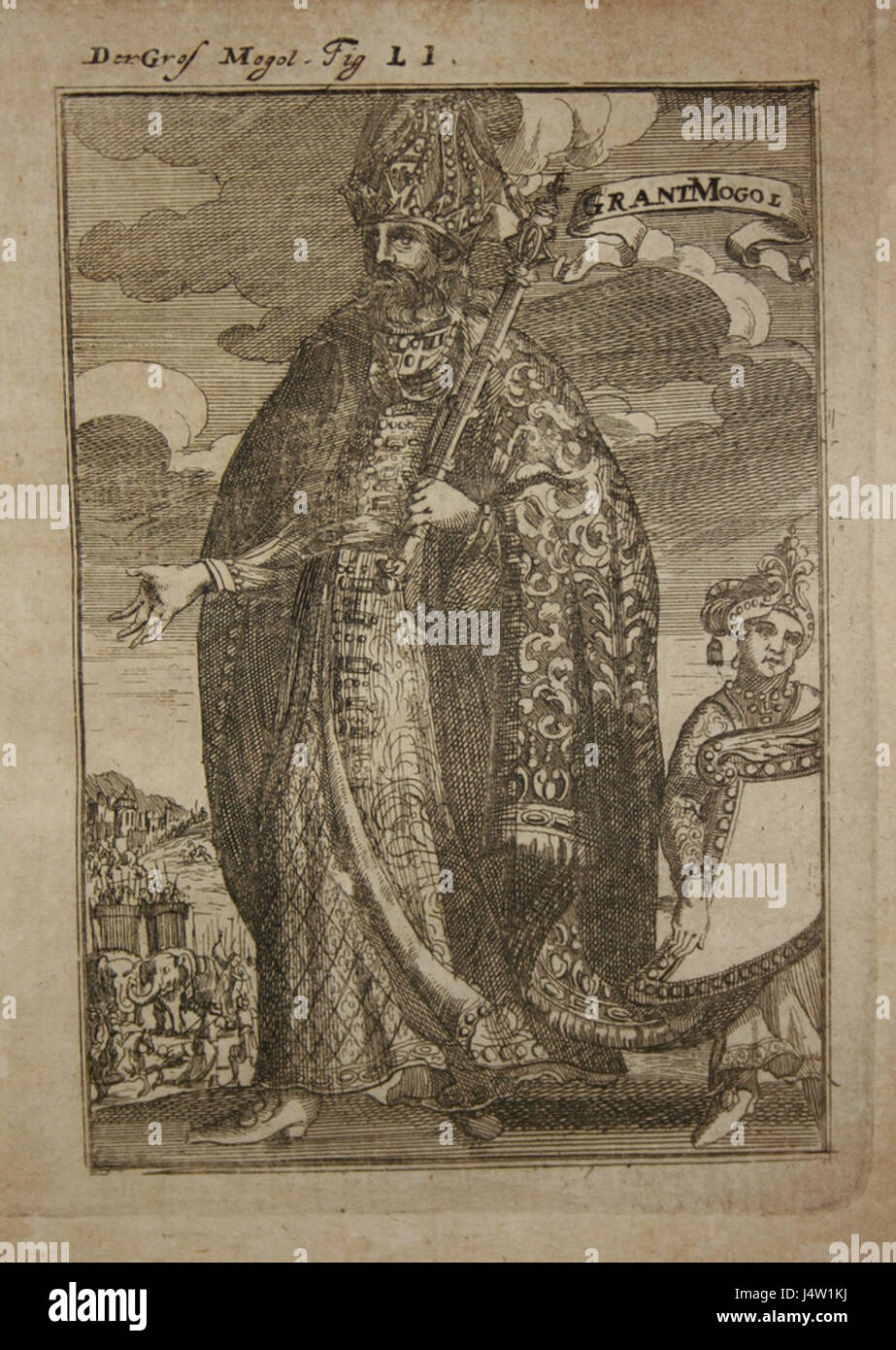 View of the Great Mogul standing, 1685 Stock Photo - Alamy