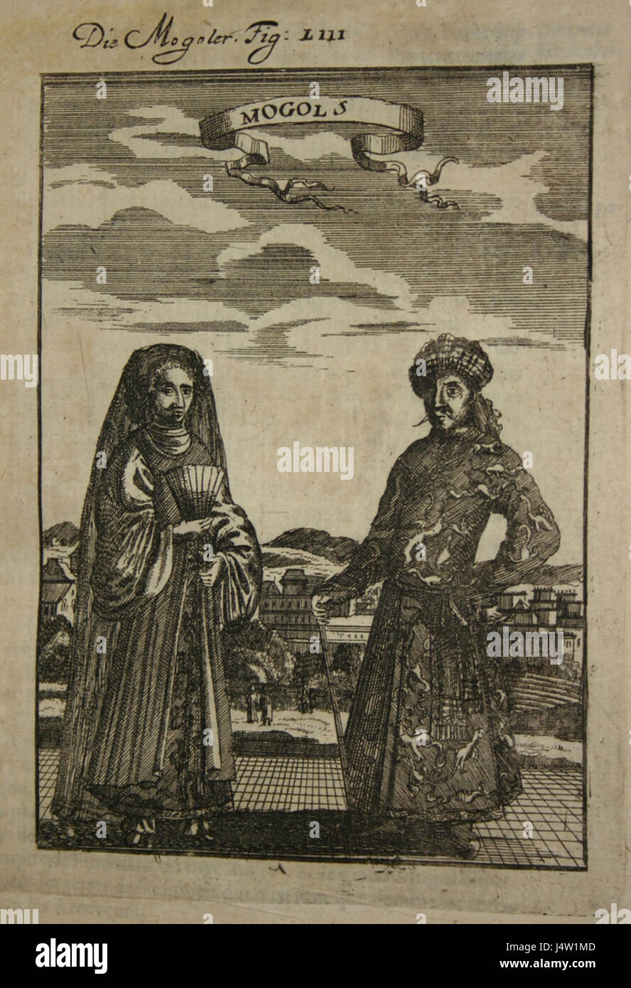 'View of Moguls, 1685' is an artwork that depicts a scene from the ...