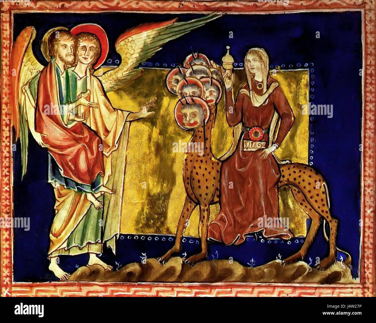 The 'Woman on Beast' is a depiction from the Lambeth Apocalypse, an ...
