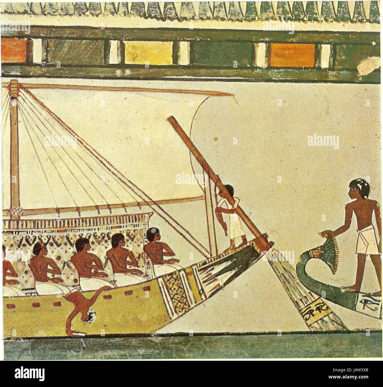 Tomb painting with boat hi-res stock photography and images - Alamy