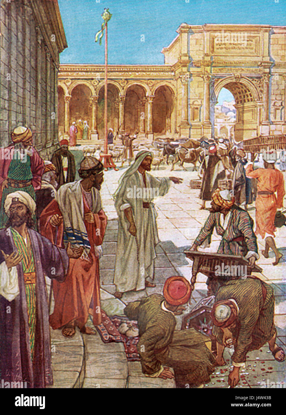 William Hole Jesus Casts Out The Money Changers Stock Photo - Alamy