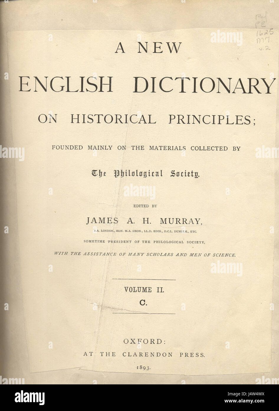 A reference to the title page of volume 2 from the NED (possibly the ...