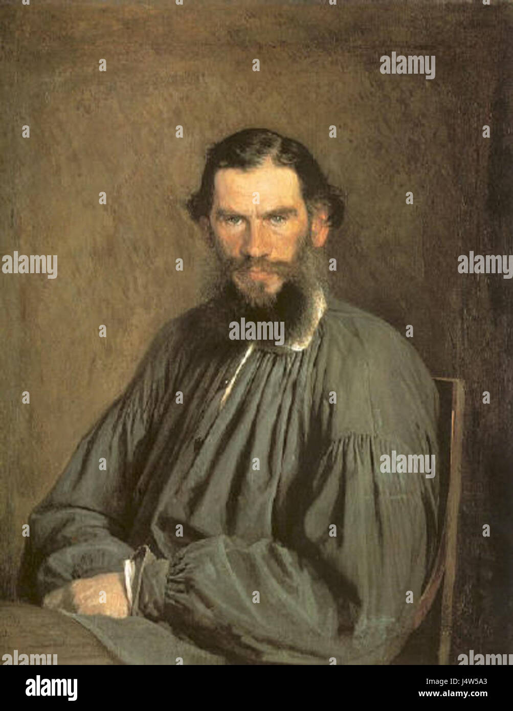 A portrait of the renowned Russian author Leo Tolstoy, painted by the ...