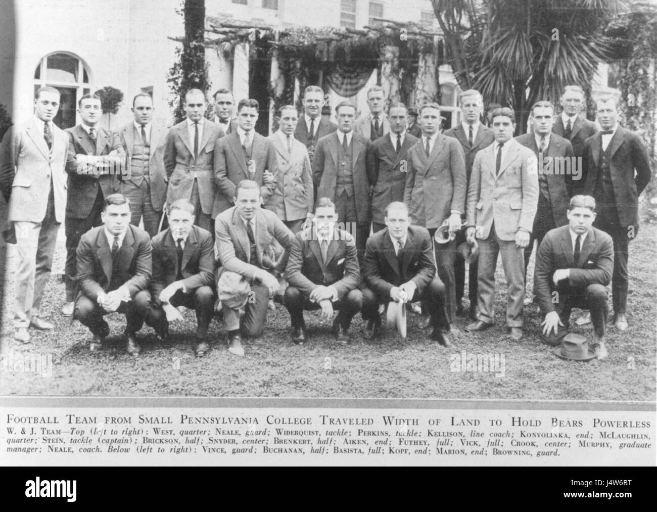 A historical photograph featuring the W&J team from 1922, capturing the ...