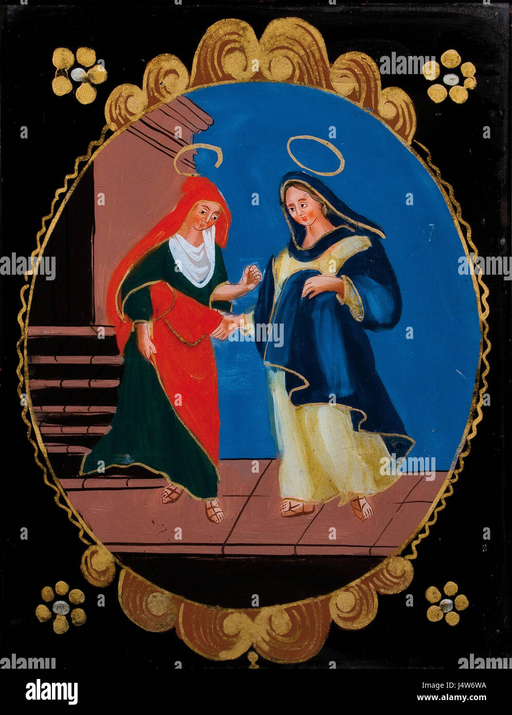 The painting 'Maria bei Elisabeth,' from the Winterhalder workshop ...