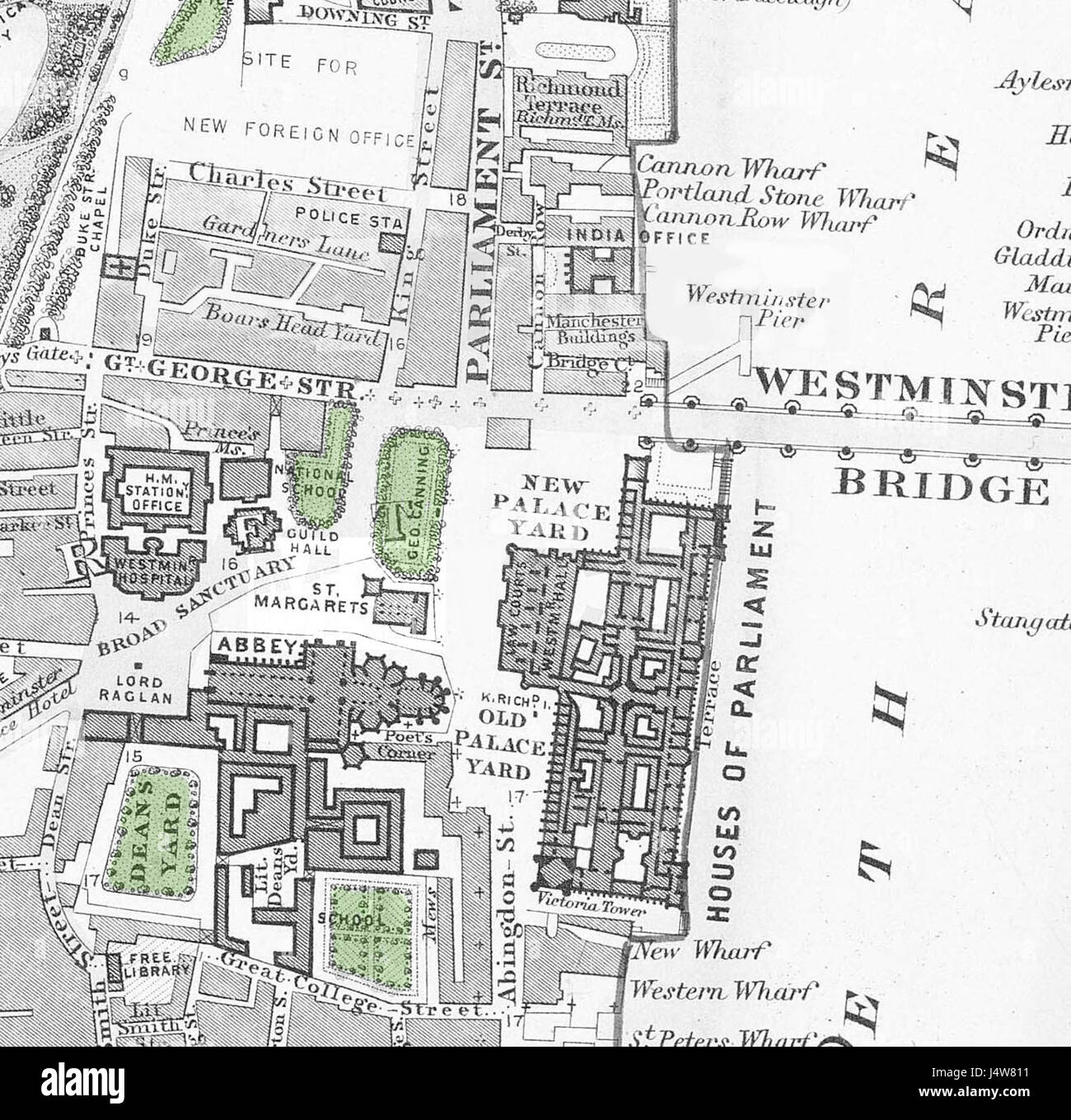 The 1862 Westminster map details the urban layout of Westminster ...