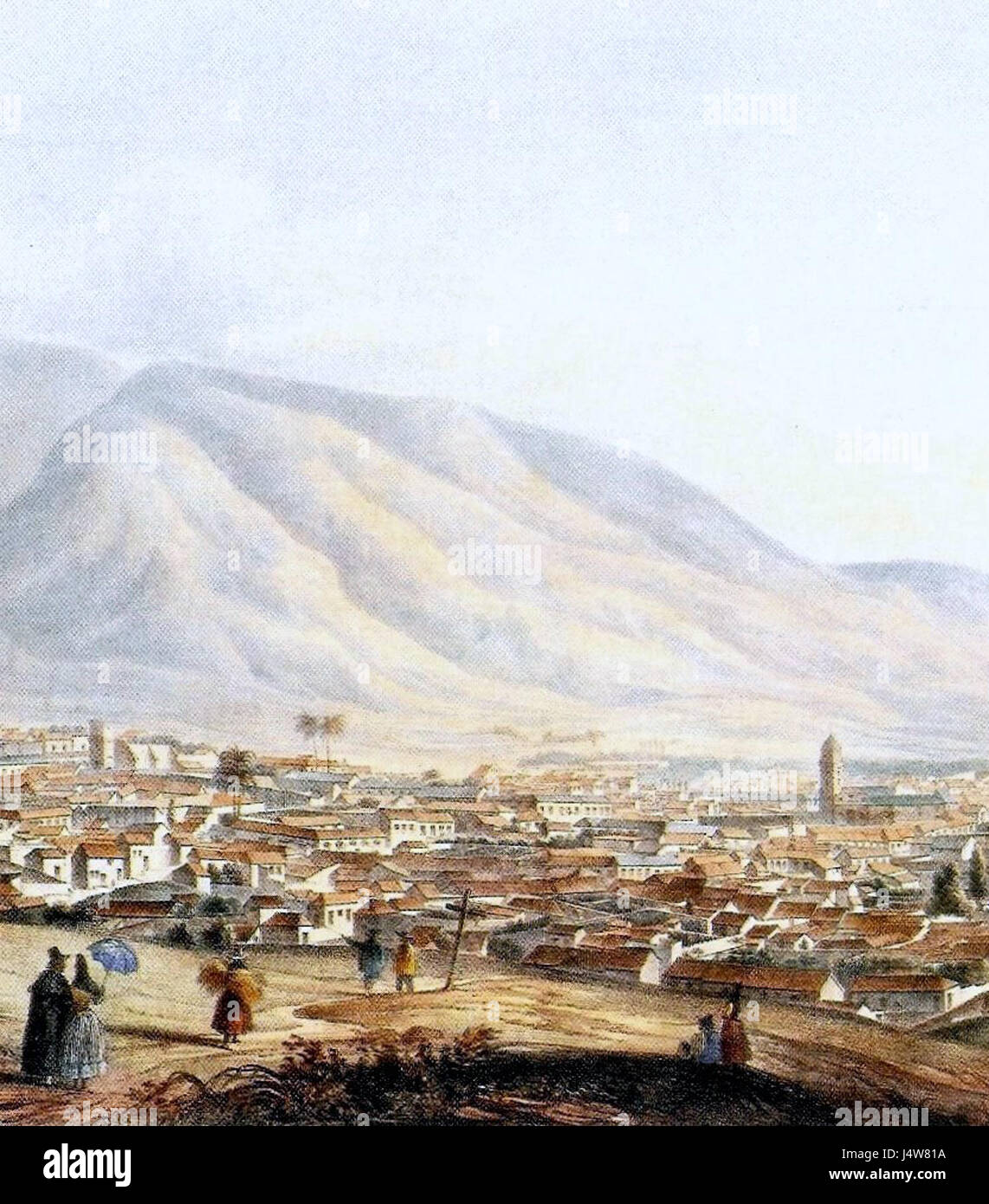 'Vista de Caracas en 1839' presents a historical view of Caracas ...