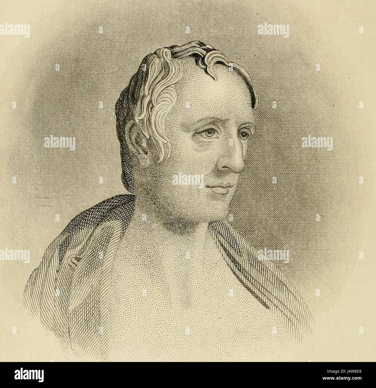 This bust of William Wordsworth, a renowned English poet, represents a ...
