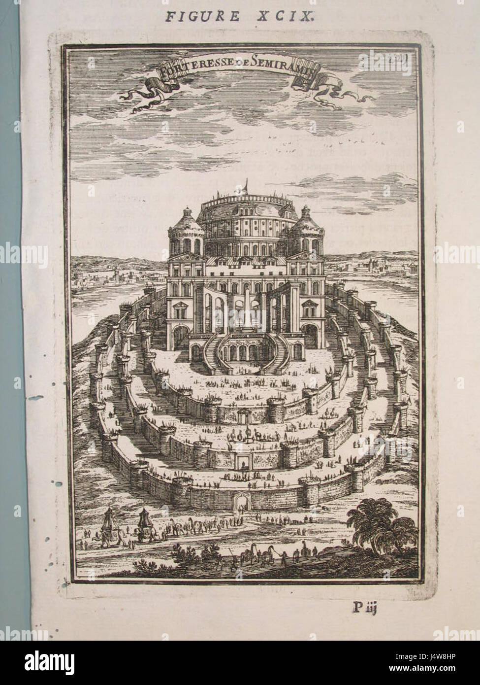 This view illustrates the fortress of Semiramis, a historical structure ...