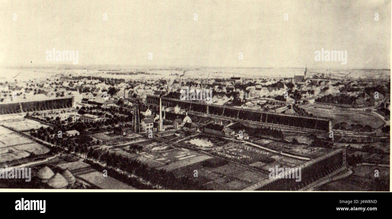 The 1896 view of Werl, a city in Germany, shows the town along with its ...