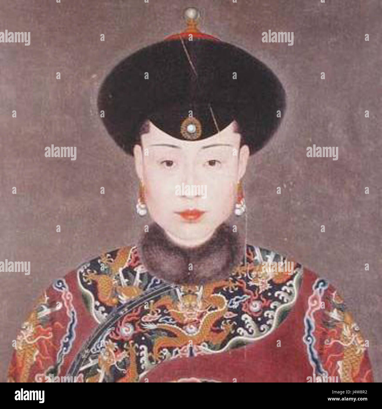 The portrait depicts Empress XiaoHe, a prominent figure in Chinese ...
