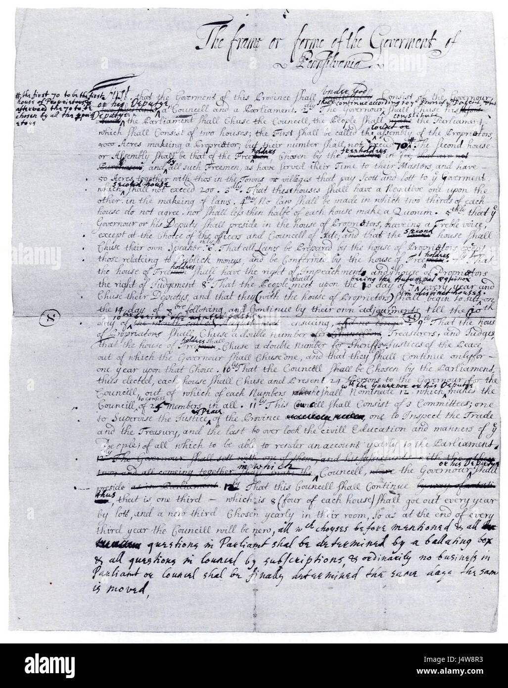 This document, *The First Draft of the Frame of Government* by William ...