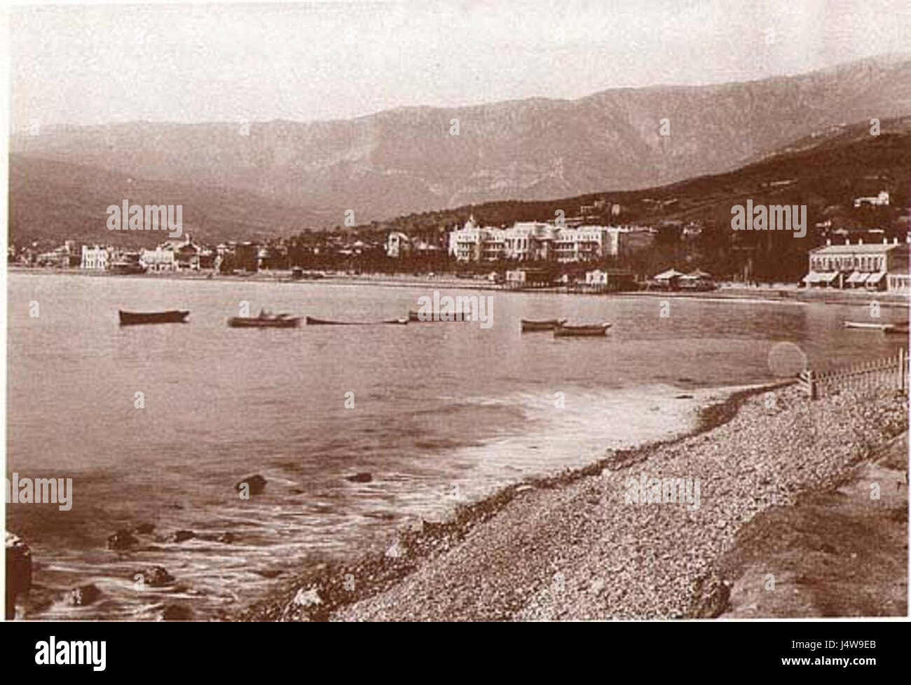 This image depicts the city of Yalta, located on the Crimean Peninsula ...