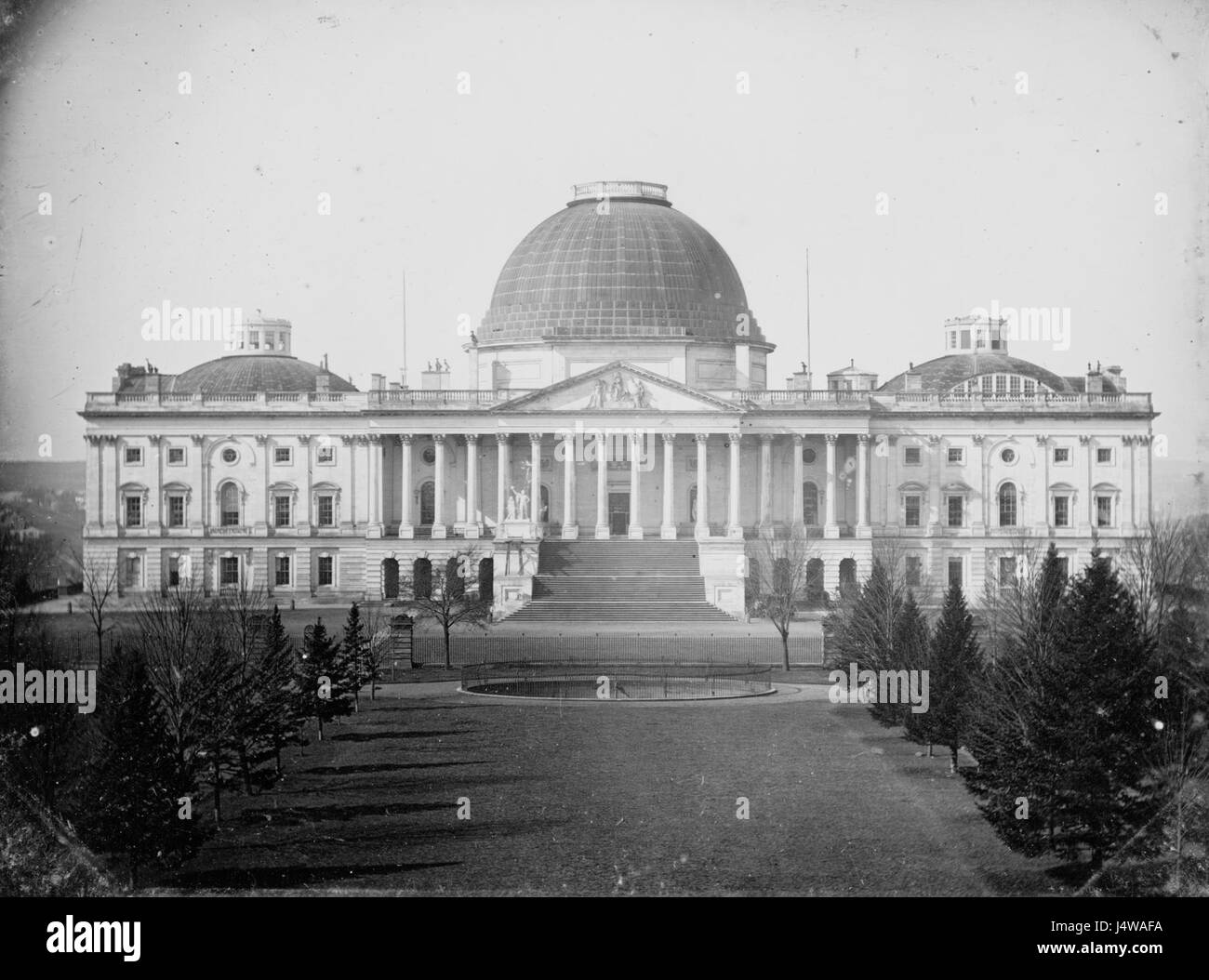 The U.S. Capitol building in 1846, showcasing the early 19th-century ...