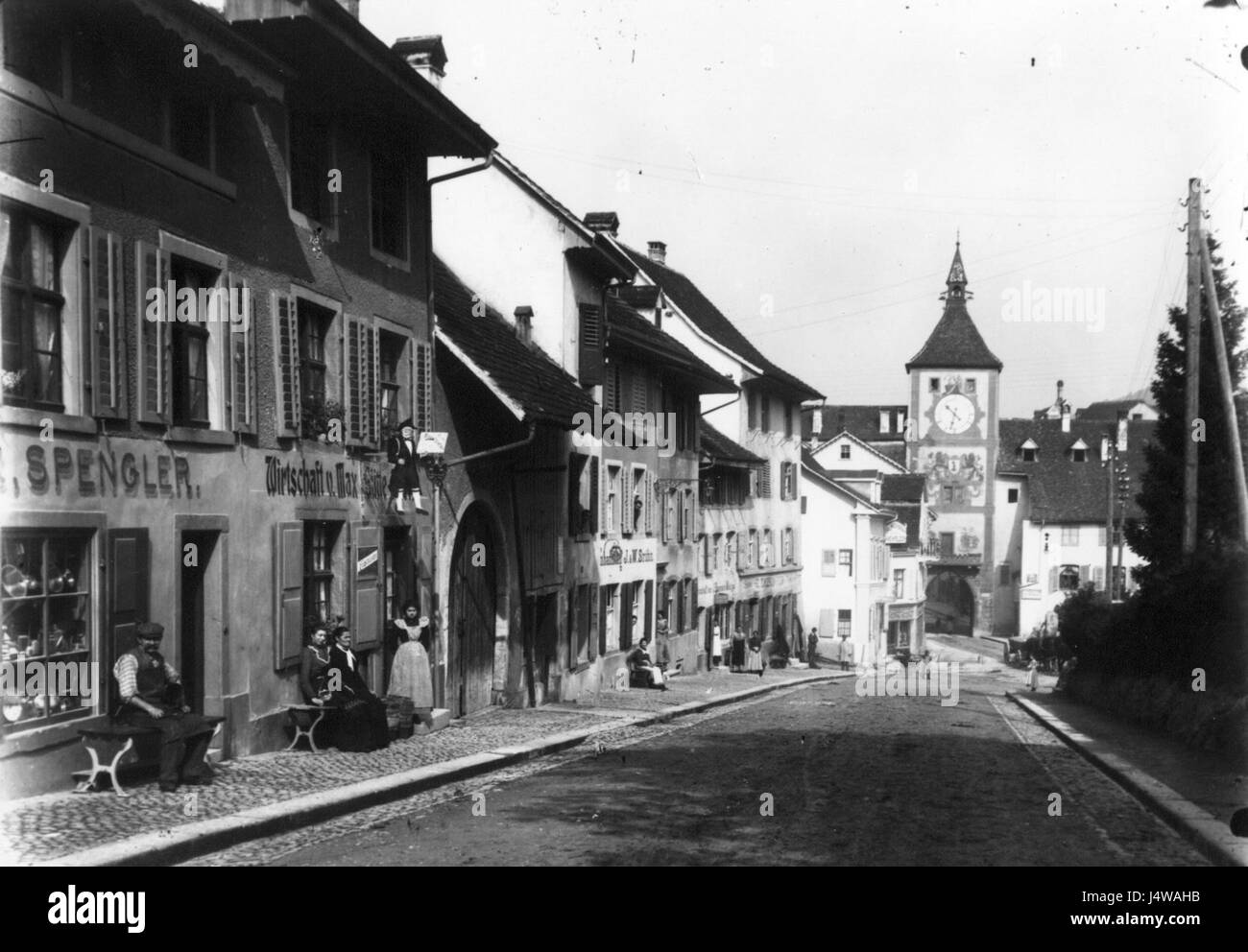 Vorstadt 1900 refers to a historical view of a suburb in a European ...