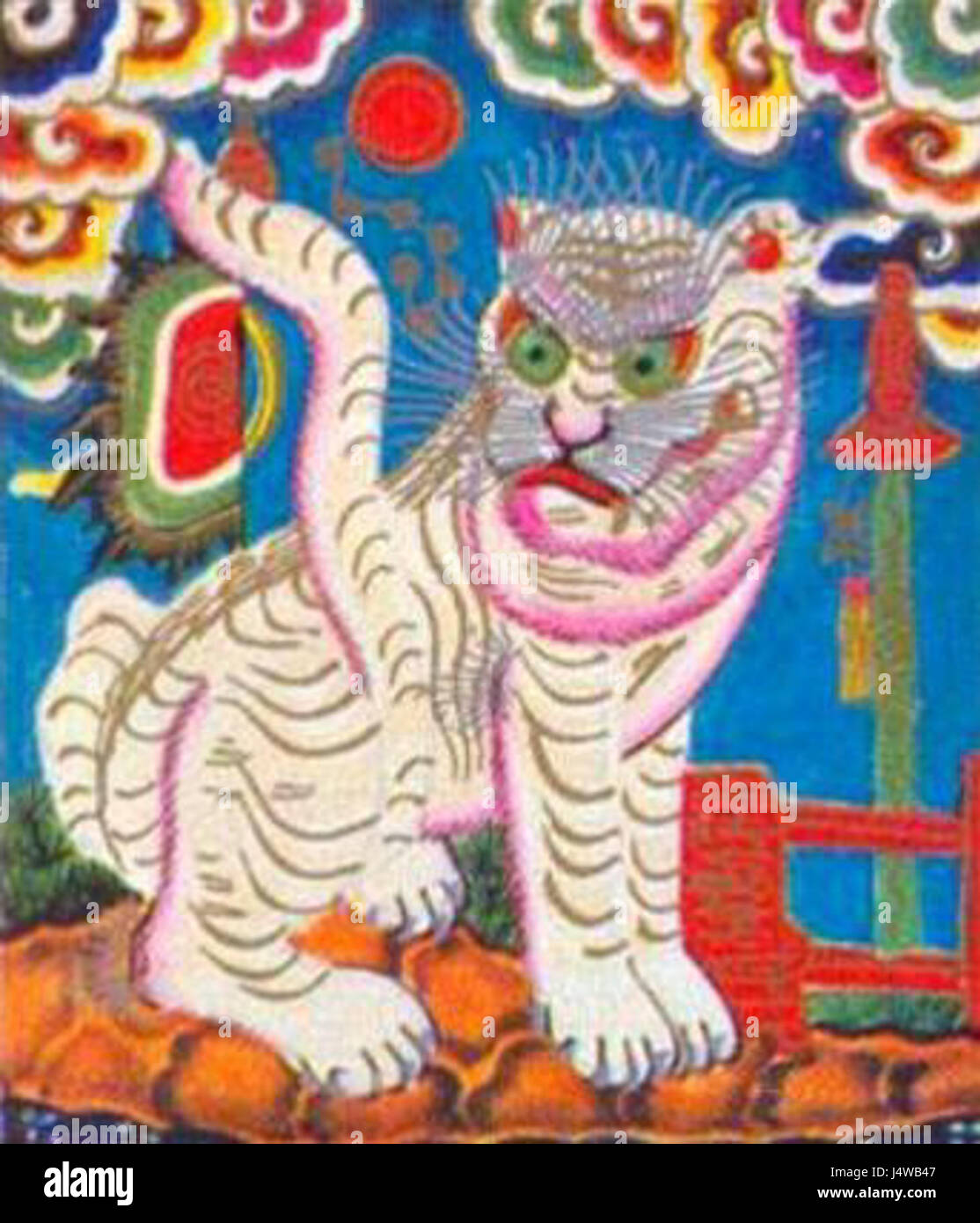 'White Tiger Hang Trong' refers to a painting from the Hang Trong ...