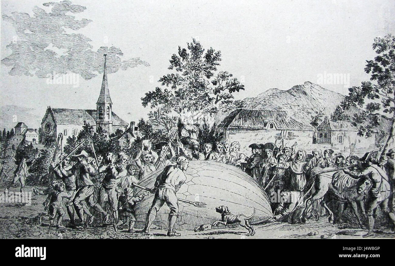 The hydrogen balloon, designed by Professor Charles, represents early ...