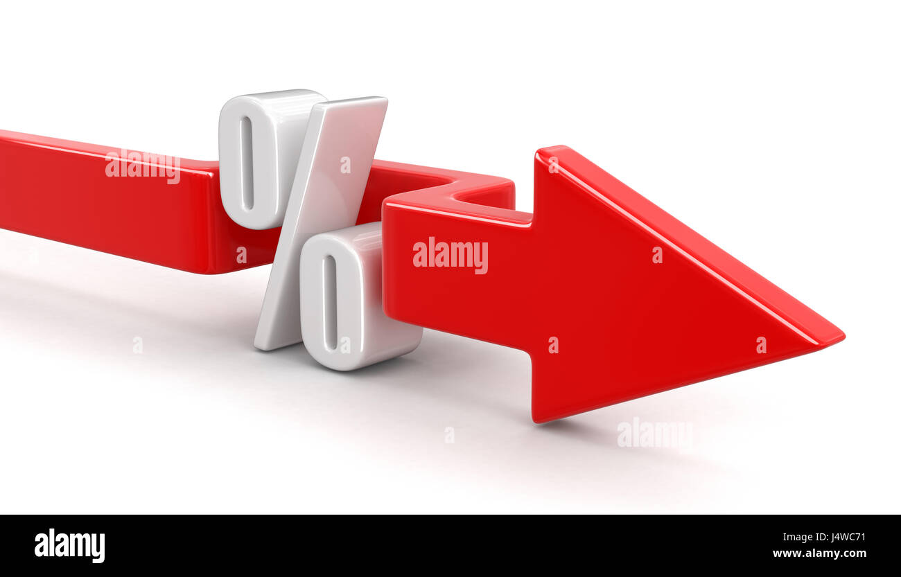 Percent Symbol with arrow. Image with clipping path Stock Photo - Alamy