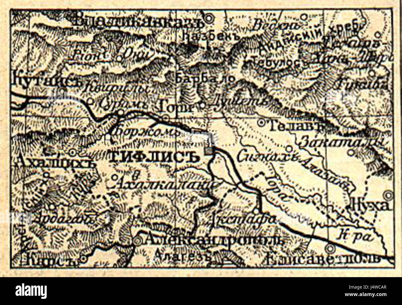 This map depicts the Tiflis governorate, a historical region of the ...
