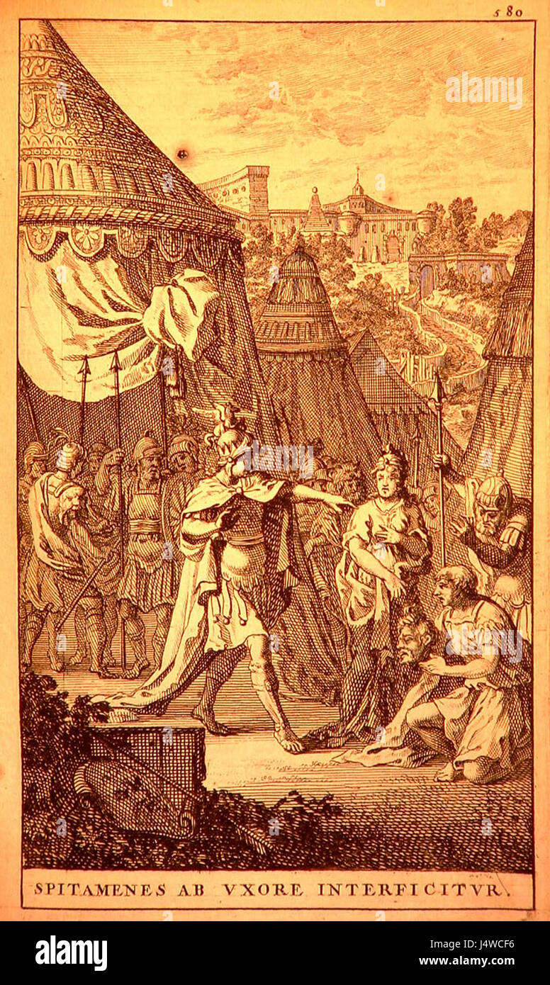 The head of Spitamenes is presented to Alexander by his wife, who had ...