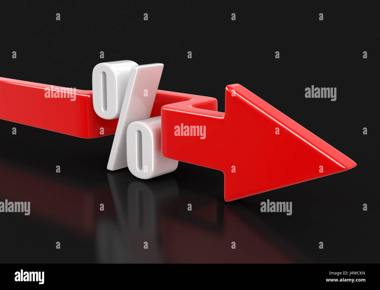 Percent Symbol with arrow. Image with clipping path Stock Photo - Alamy