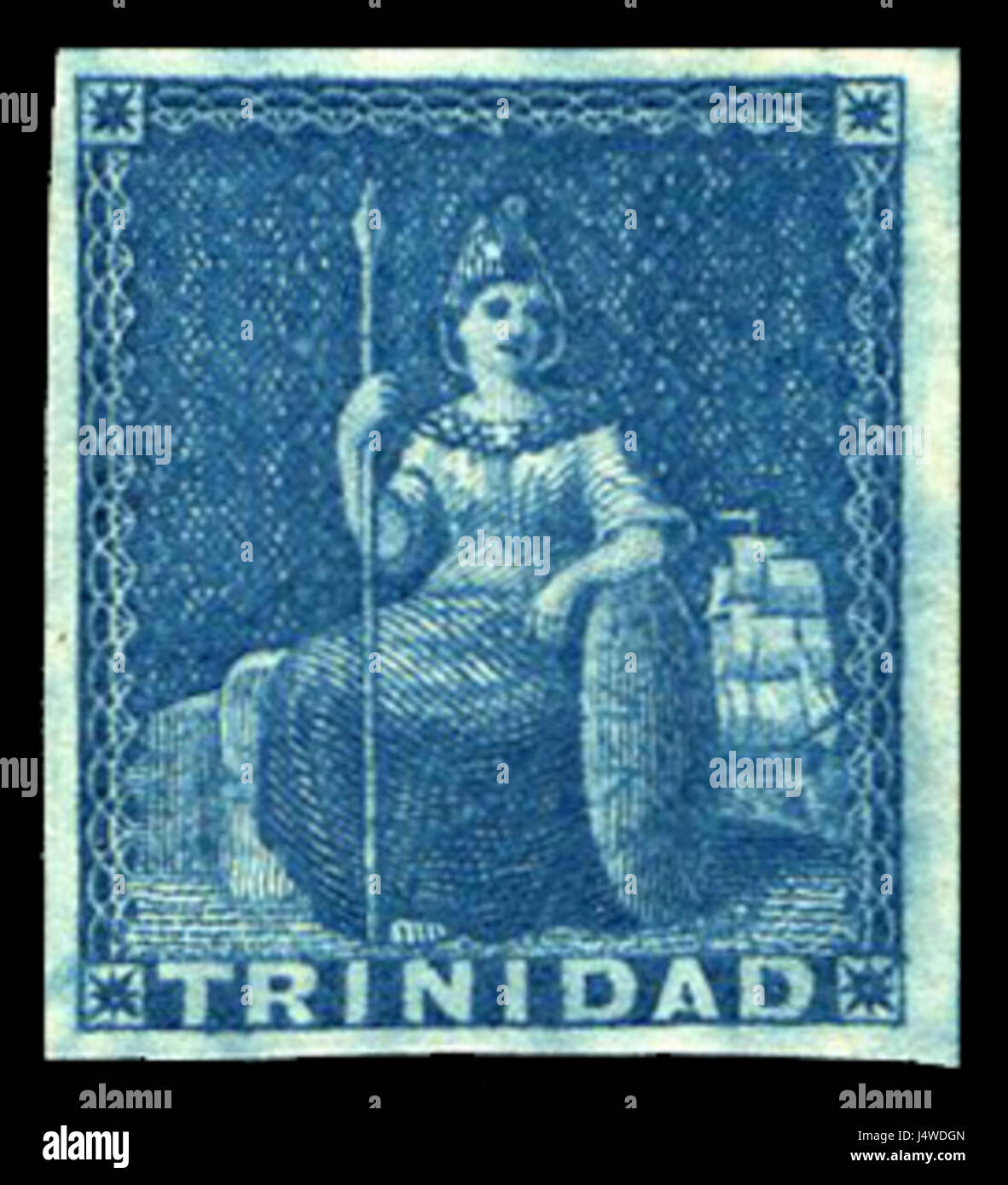 The 'Trinidad 1851 scott3a' refers to a historical item, possibly a stamp, from the year 1851 ...