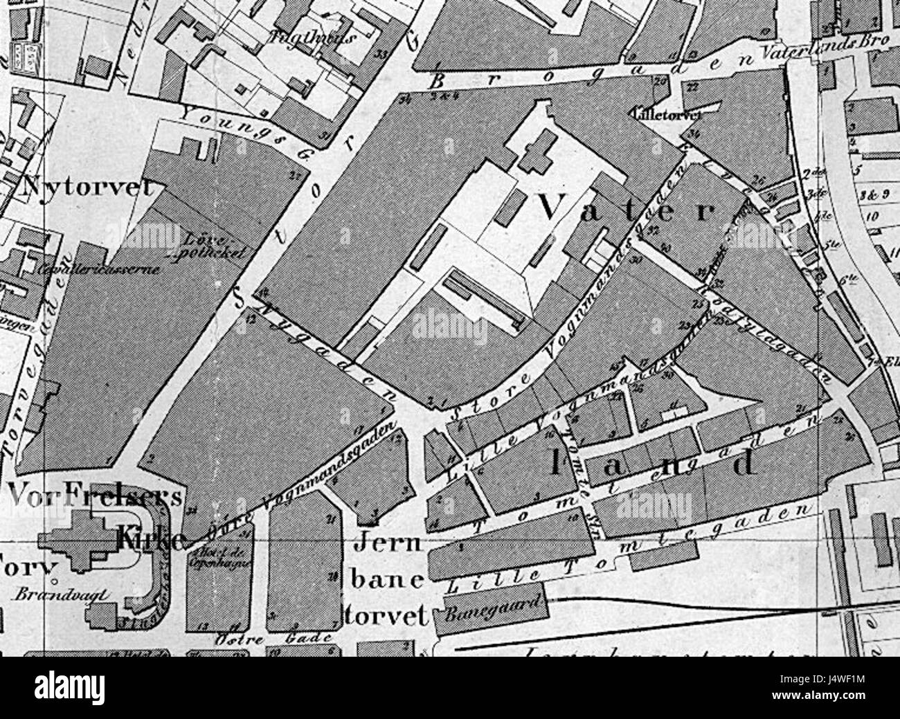 A historical map of Kristiania (now Oslo) from 1860, depicting the ...