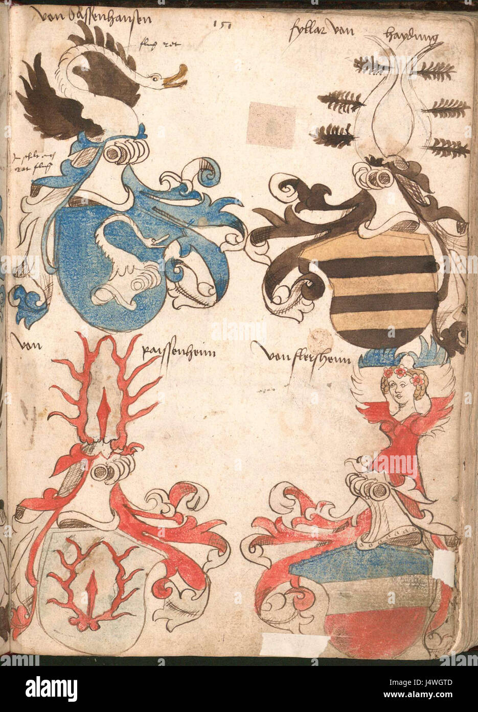 The Wernigeroder Wappenbuch, a German heraldic book, contains a ...