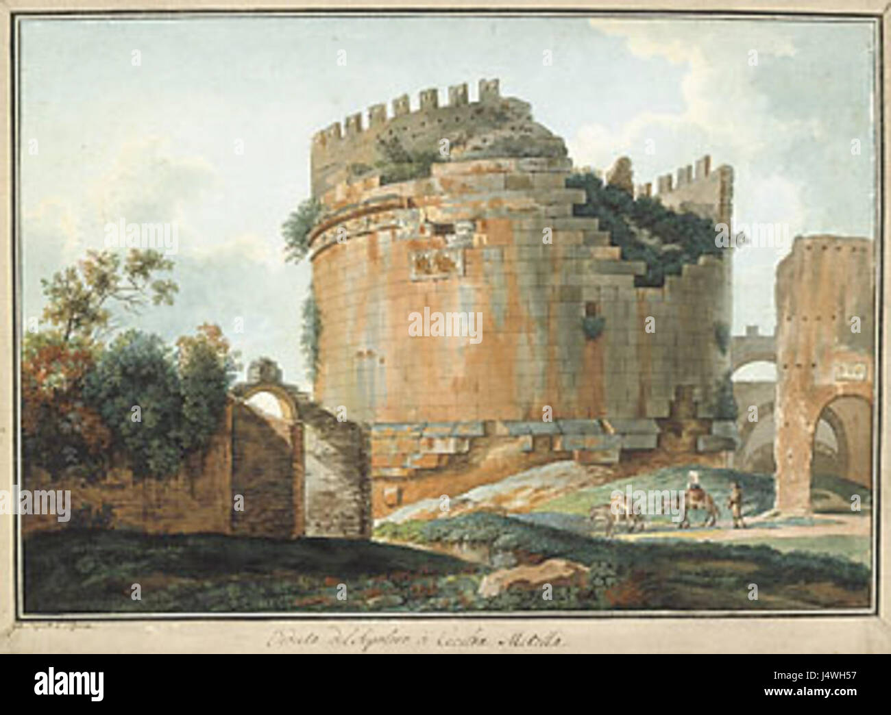 Volpato Via Appia Sepolcro di Caecilia Metella Stock Photo - Alamy