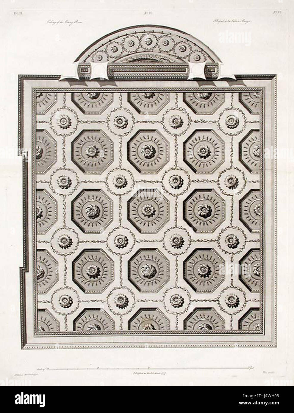 Wynn House Dining Room ceiling 1777 Stock Photo - Alamy
