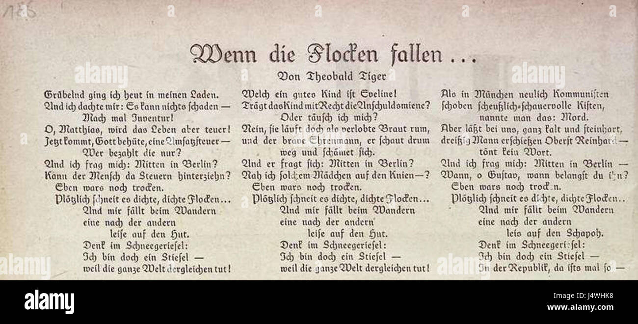 Wenn die Flocken fallen Ulk1919 186 Stock Photo - Alamy