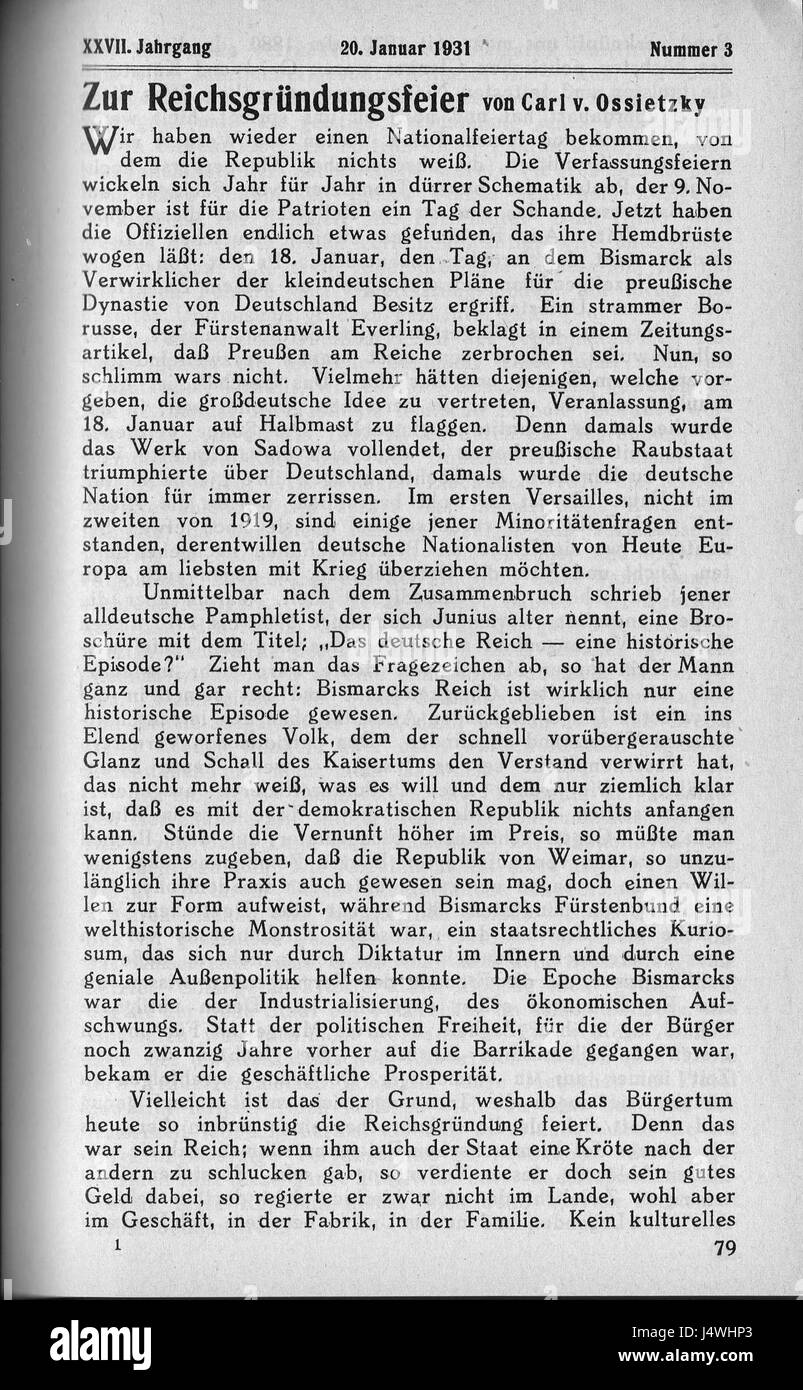 WeltbÃ¼hne 1931 I 079 is a historical German publication from the year ...