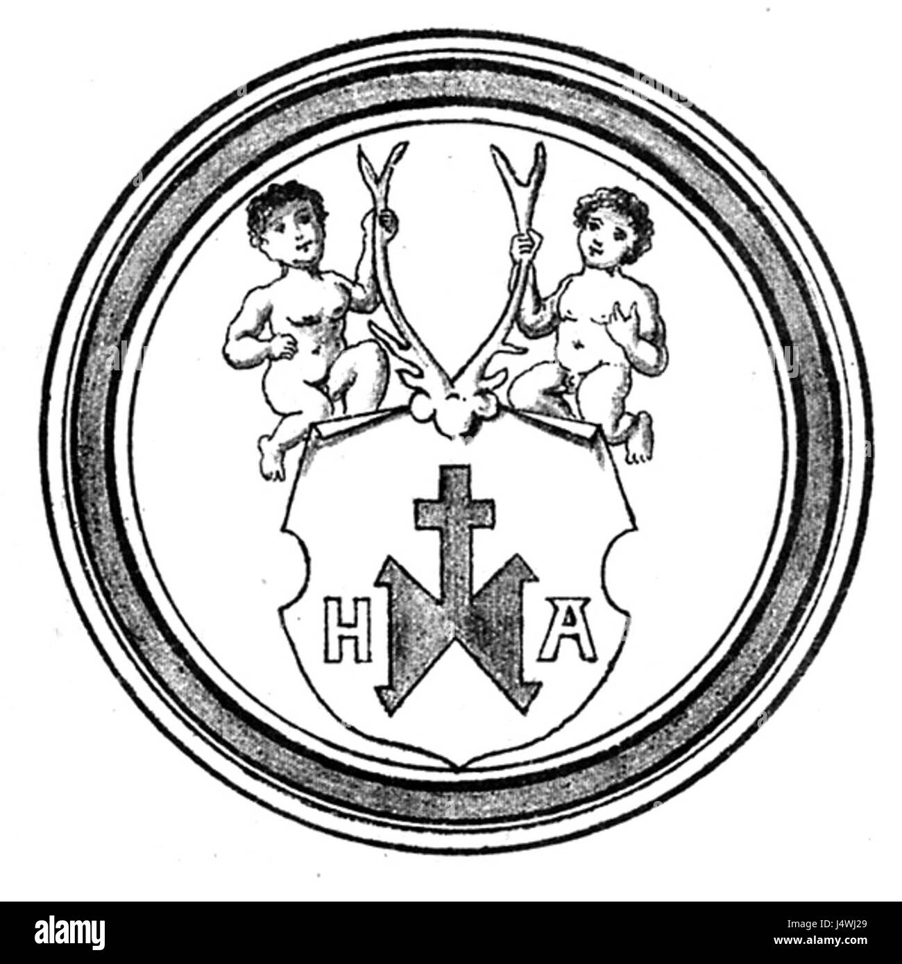 The 'Wappen Hans Albrecht' is a heraldic symbol associated with the ...