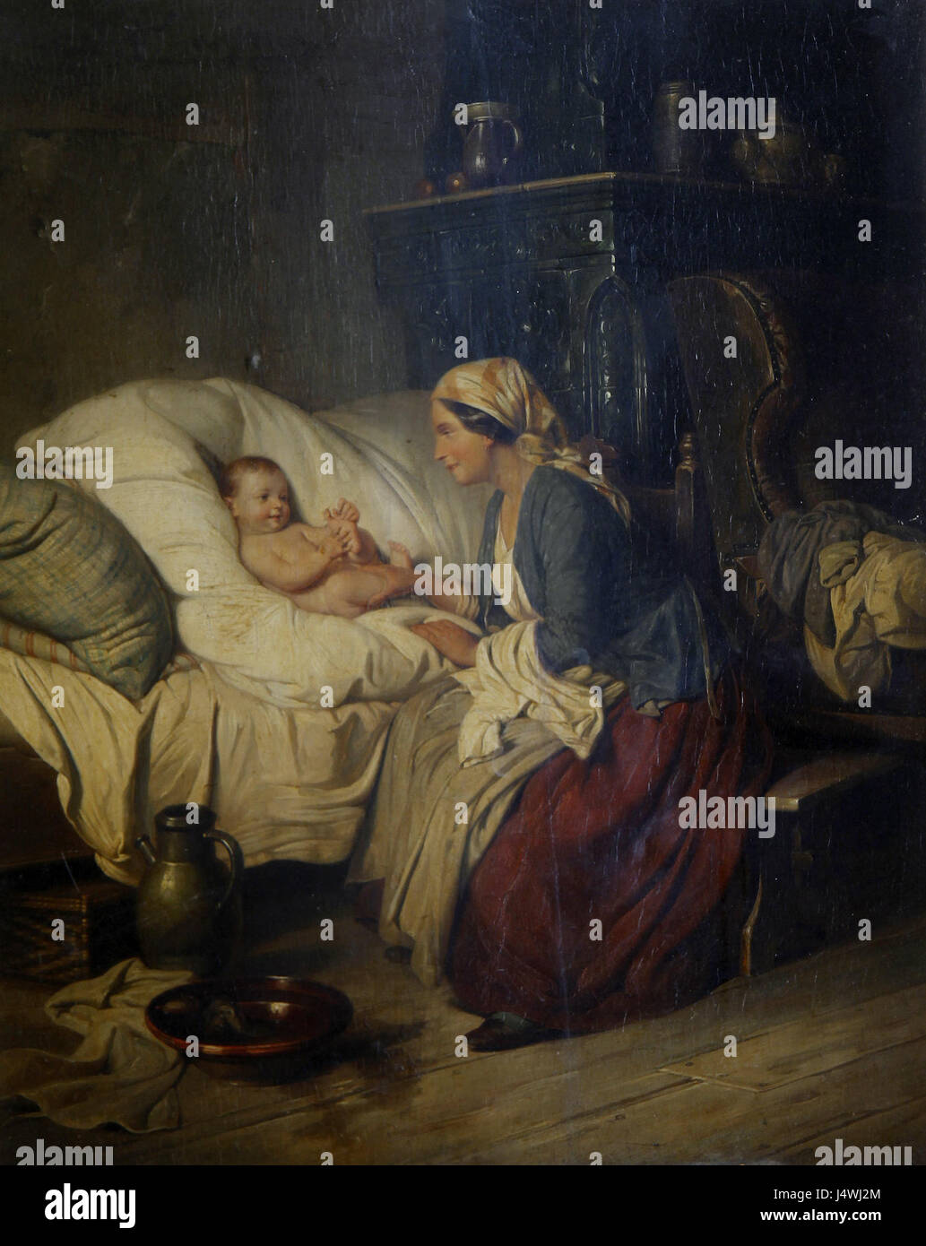 This painting by Wilhelm Alexander Meyerheim depicts a mother and child ...