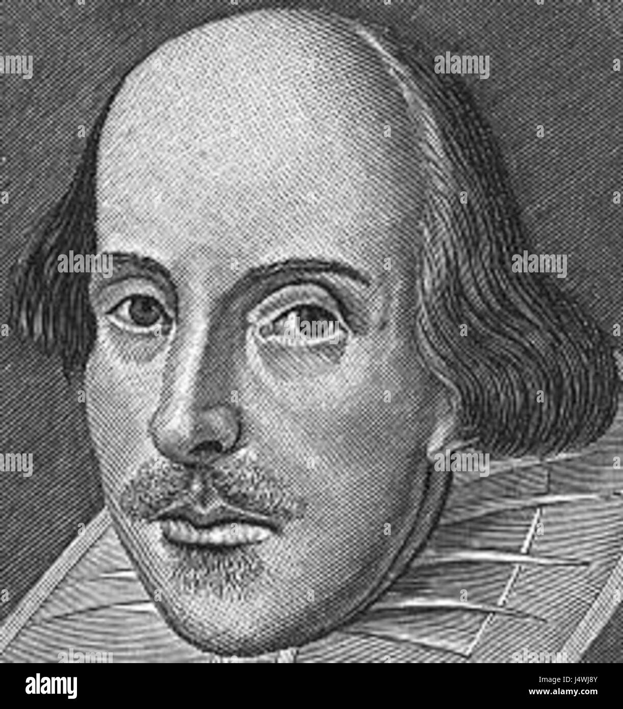 A portrait section of William Shakespeare, the iconic English ...