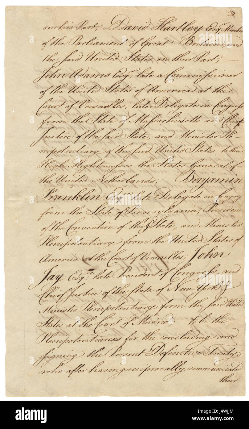 The Treaty of Paris, signed in 1783, officially ended the American ...