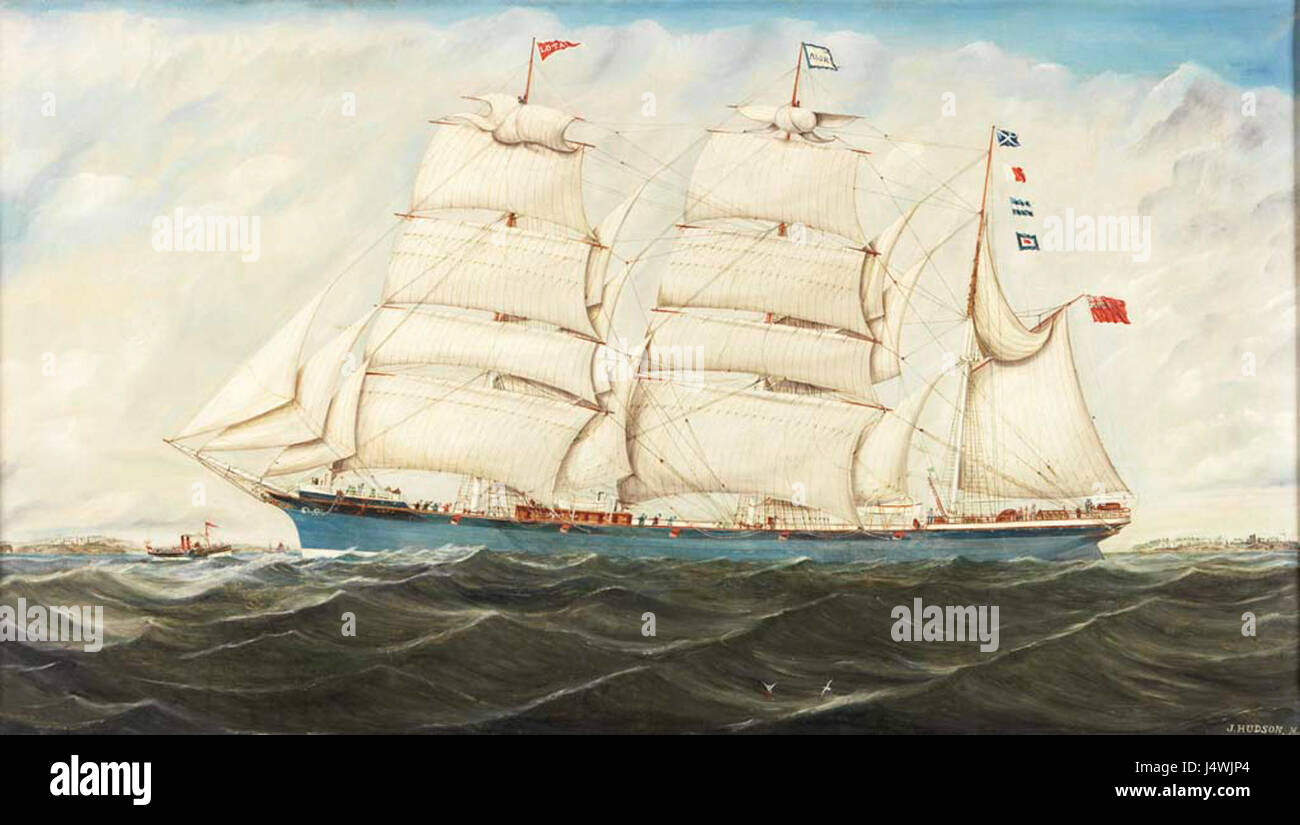 John Hudson's painting of the barque Lota, created around 1892, depicts ...