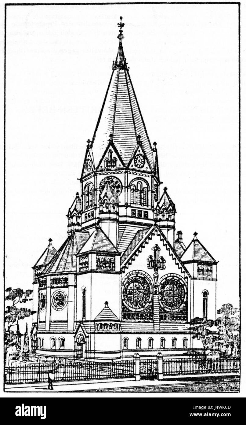 This is a sketch of the Friedhofskirche in Wuppertal, Germany. The ...